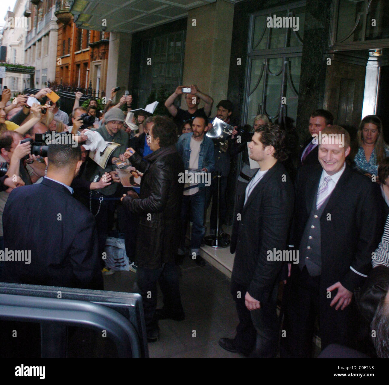Bruce Springsteen leaving Claridge's Hotel in Mayfair and heads to the ...