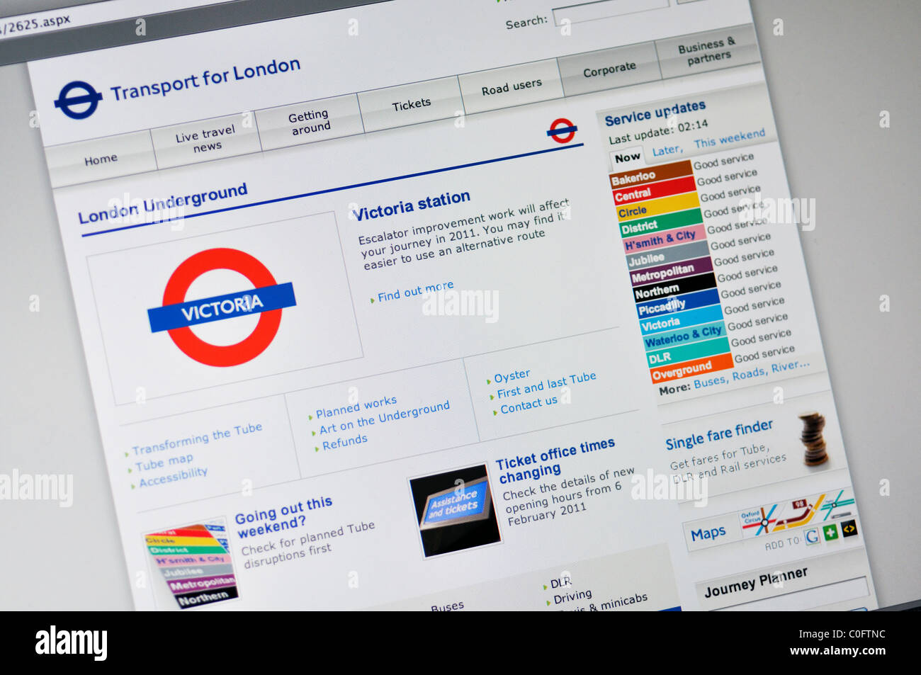 London transportation website Stock Photo - Alamy