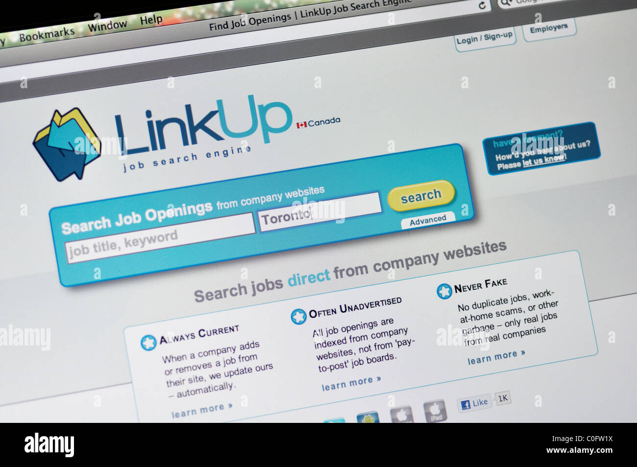LinkUp job search website Stock Photo - Alamy