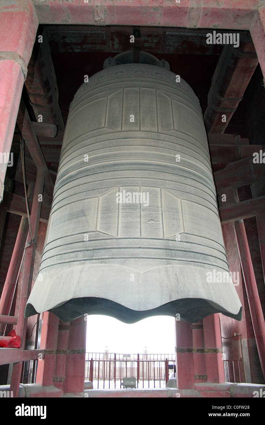 Bell in the bell tower, Beijing, China Stock Photo - Alamy