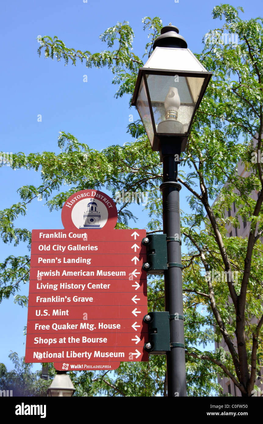 Philadelphia pennsylvania historic district sign lantern directions ...