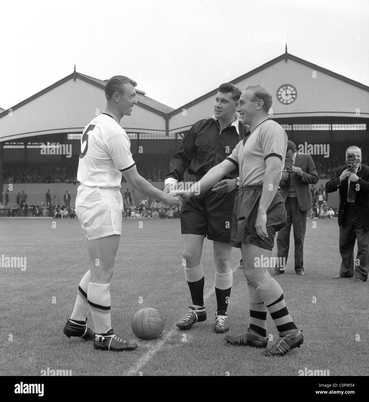Billy Wrights last match August 8th 1959 . Billy Wright shakes hand ...