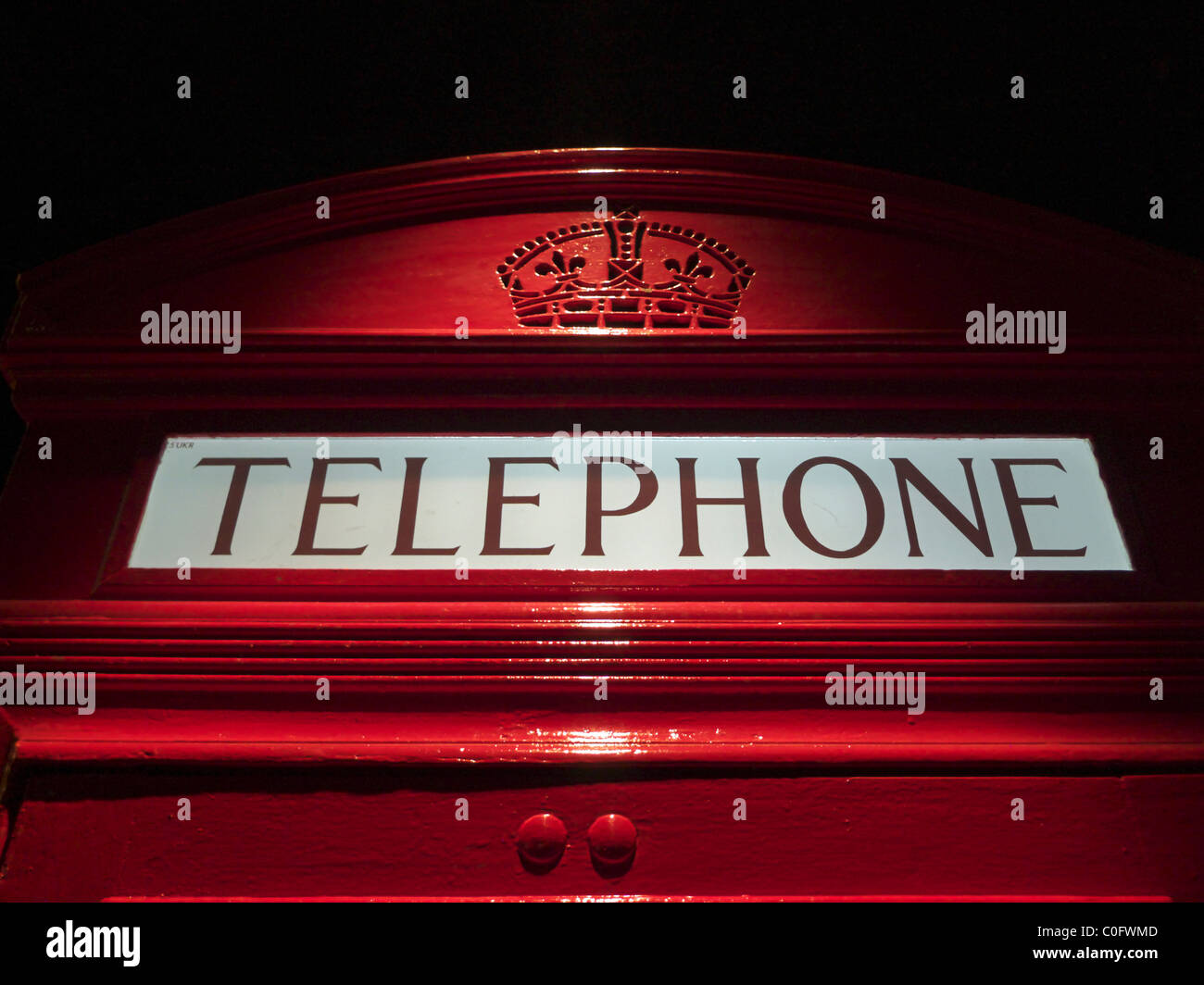 A British telephone box on display at the Museum of London, England ...