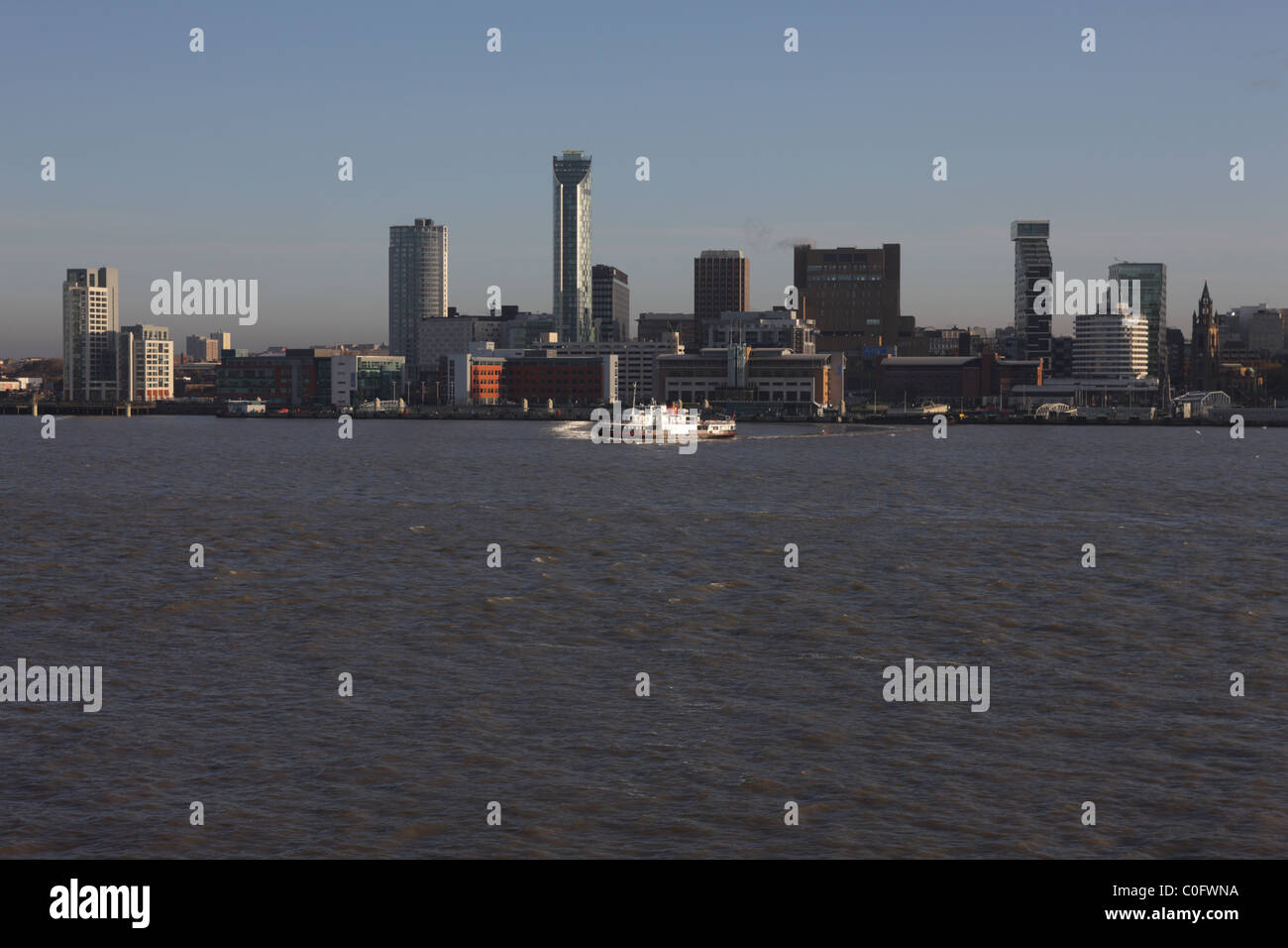 Mersey ferry. The Liverpool coastline from Birkenhead Stock Photo - Alamy