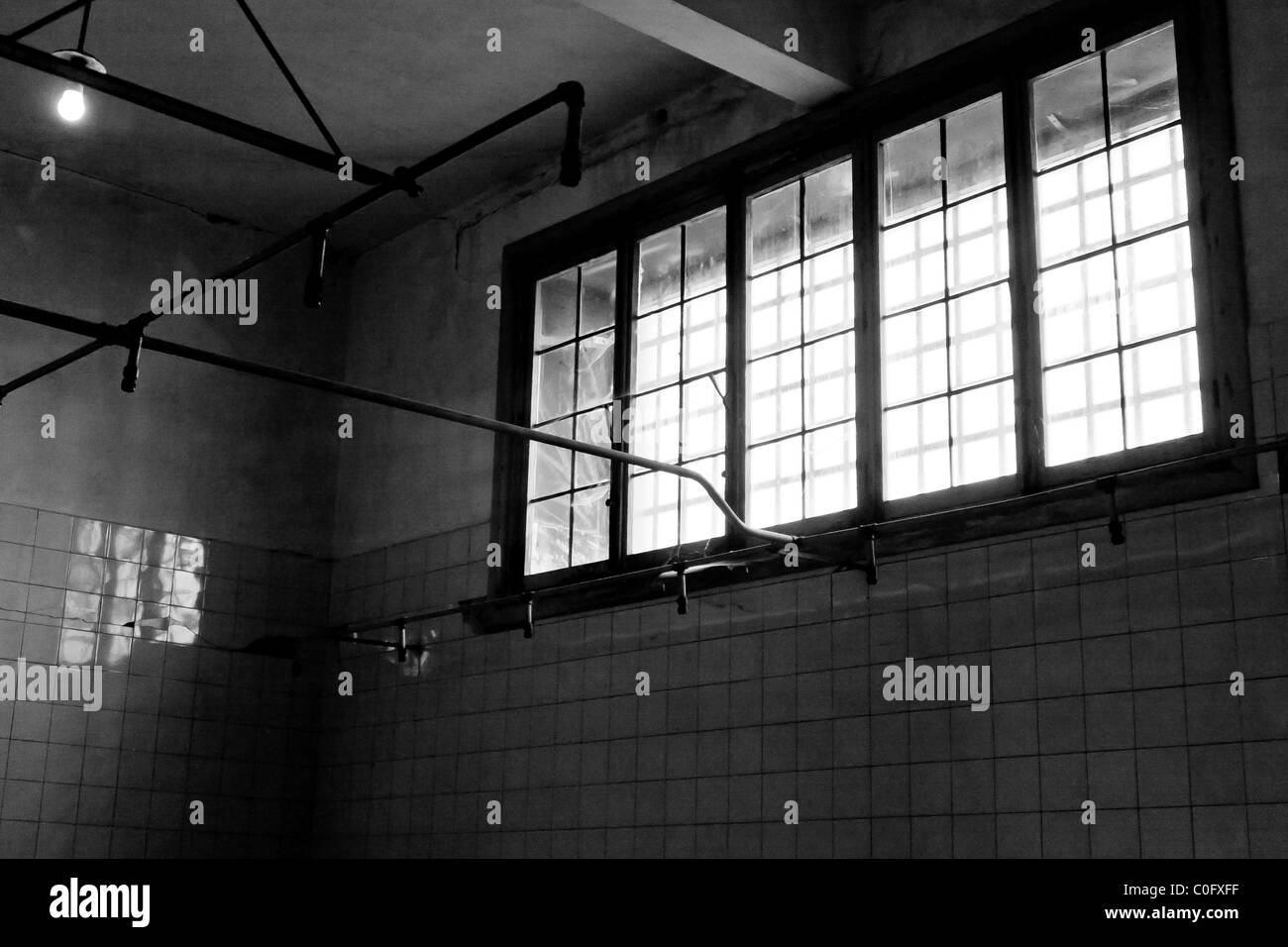Shower room at the Fort Breendonk, a former Nazi concentration camp in ...