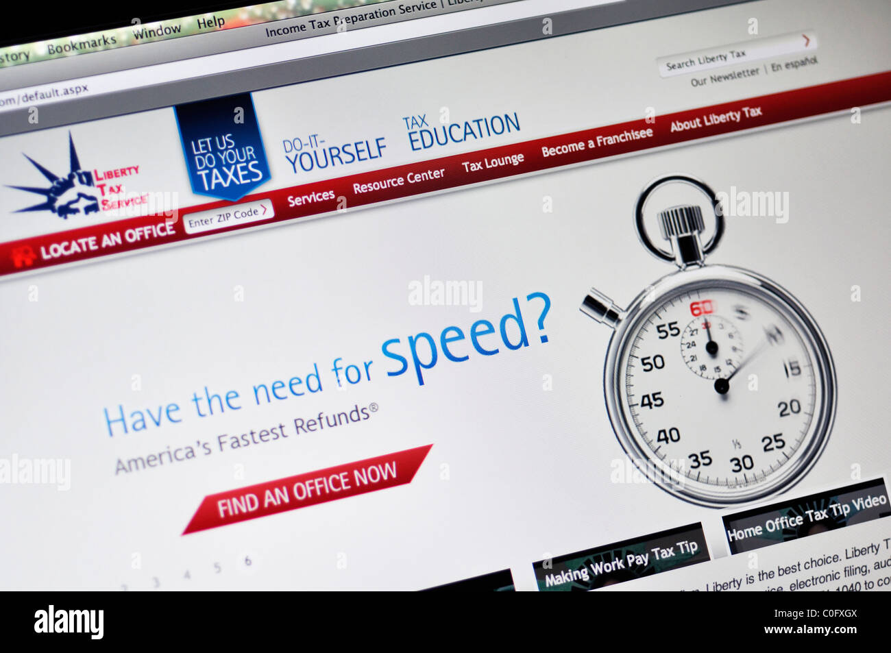 Liberty Tax Service - income tax preparation website Stock Photo - Alamy