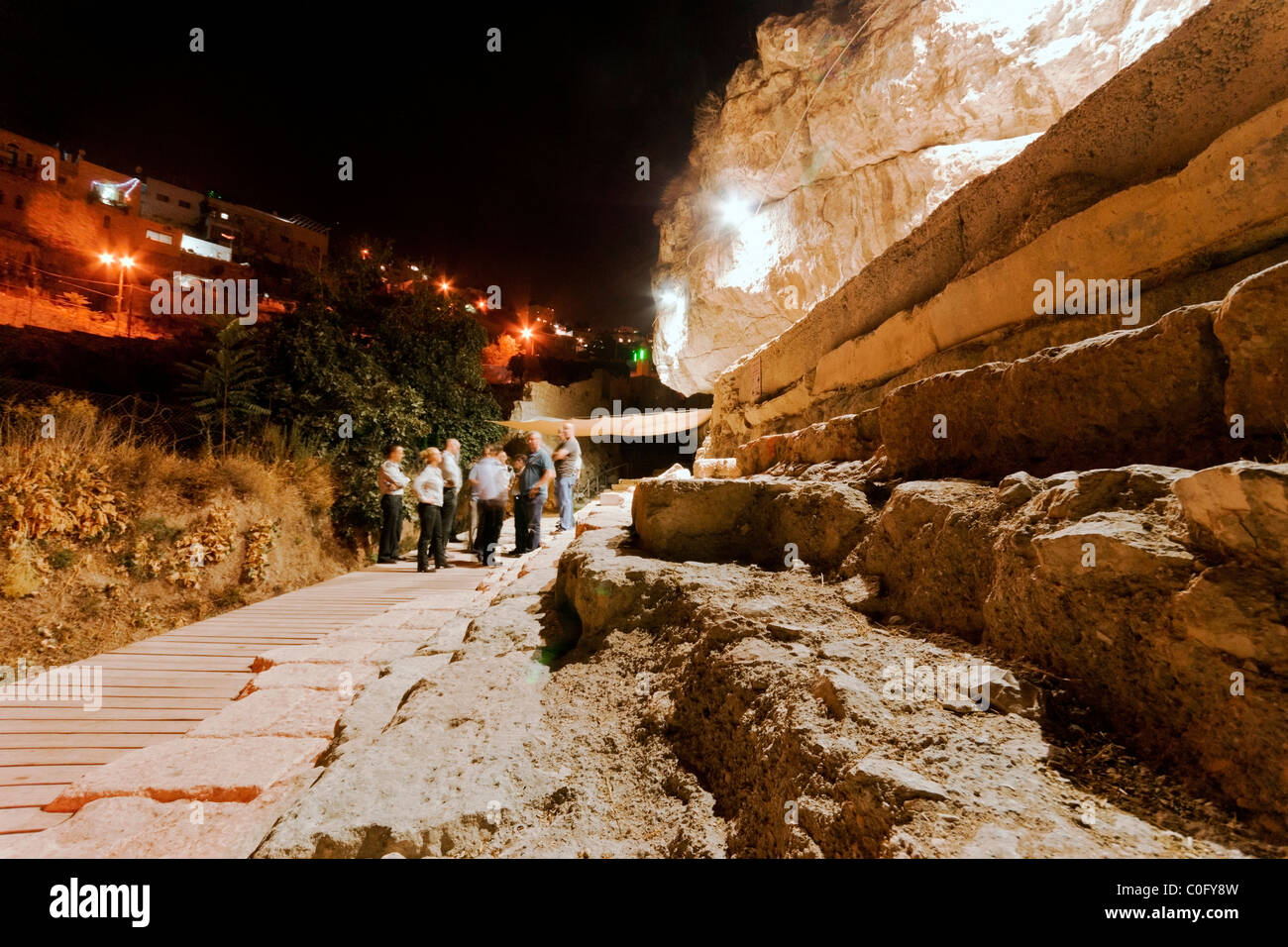 Silwan Village, Jerusalem, Israel. A group at the remains of the ...