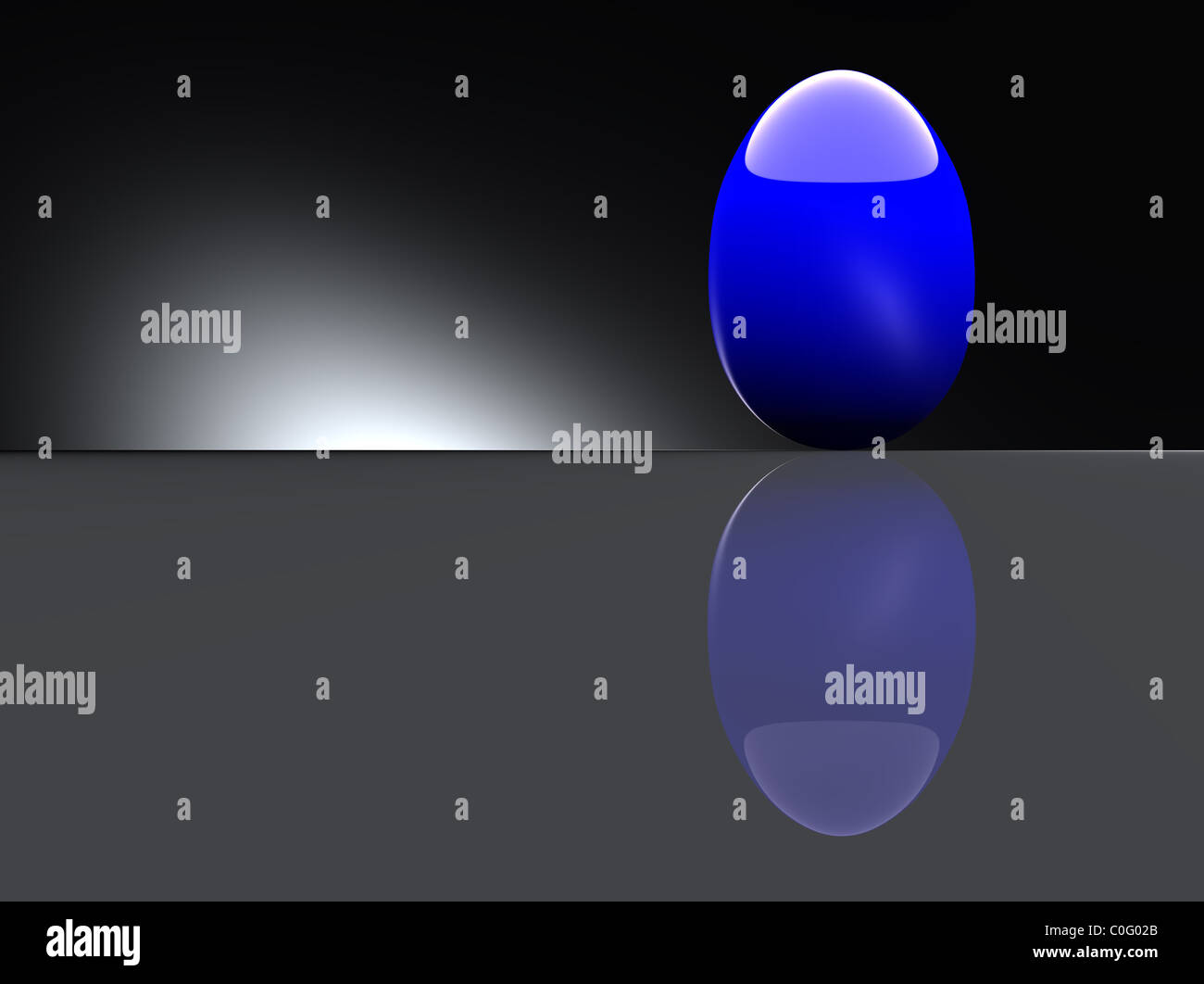 Shiny blue egg on black background Stock Photo - Alamy