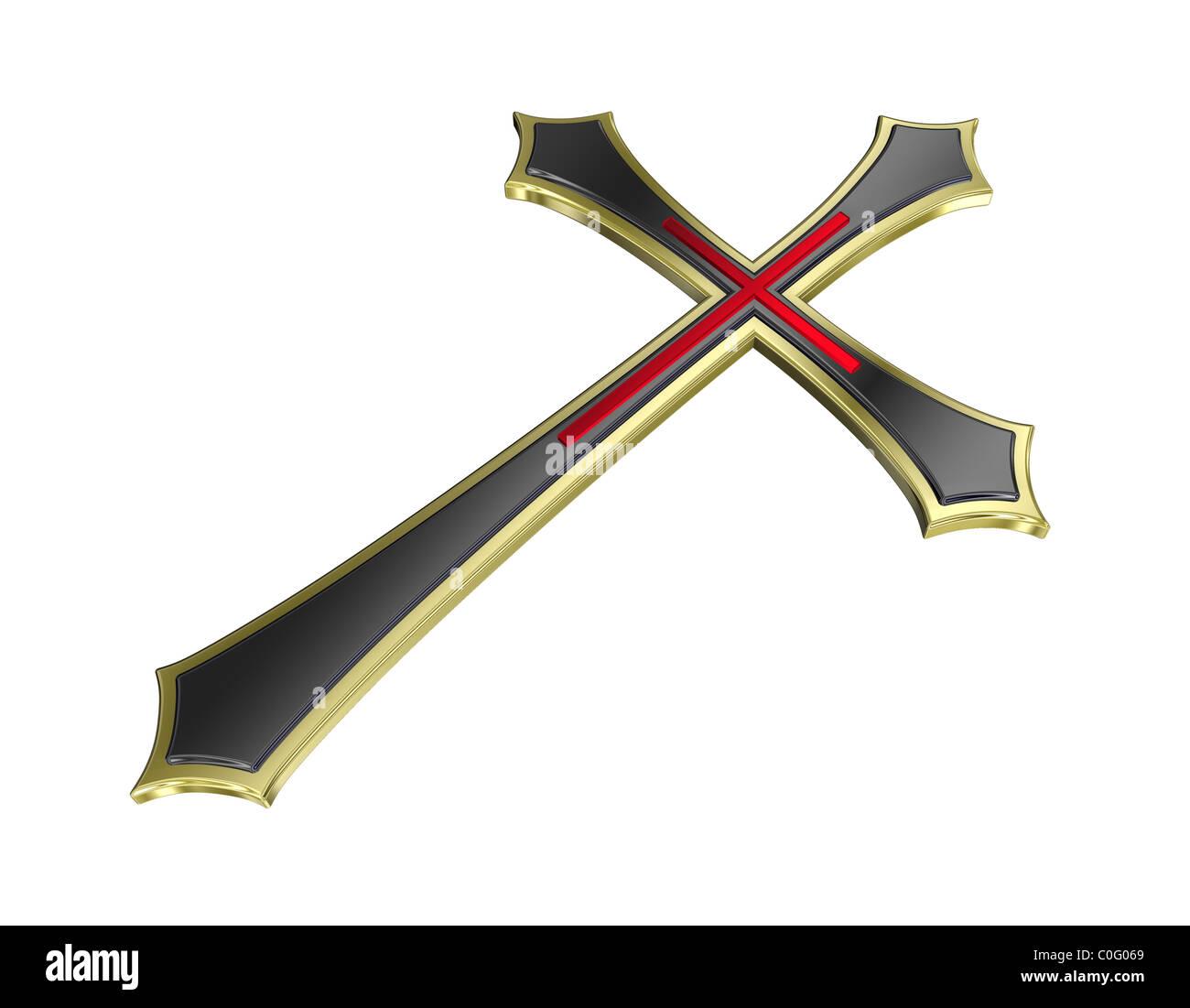 Black Christian cross isolated on white Stock Photo - Alamy