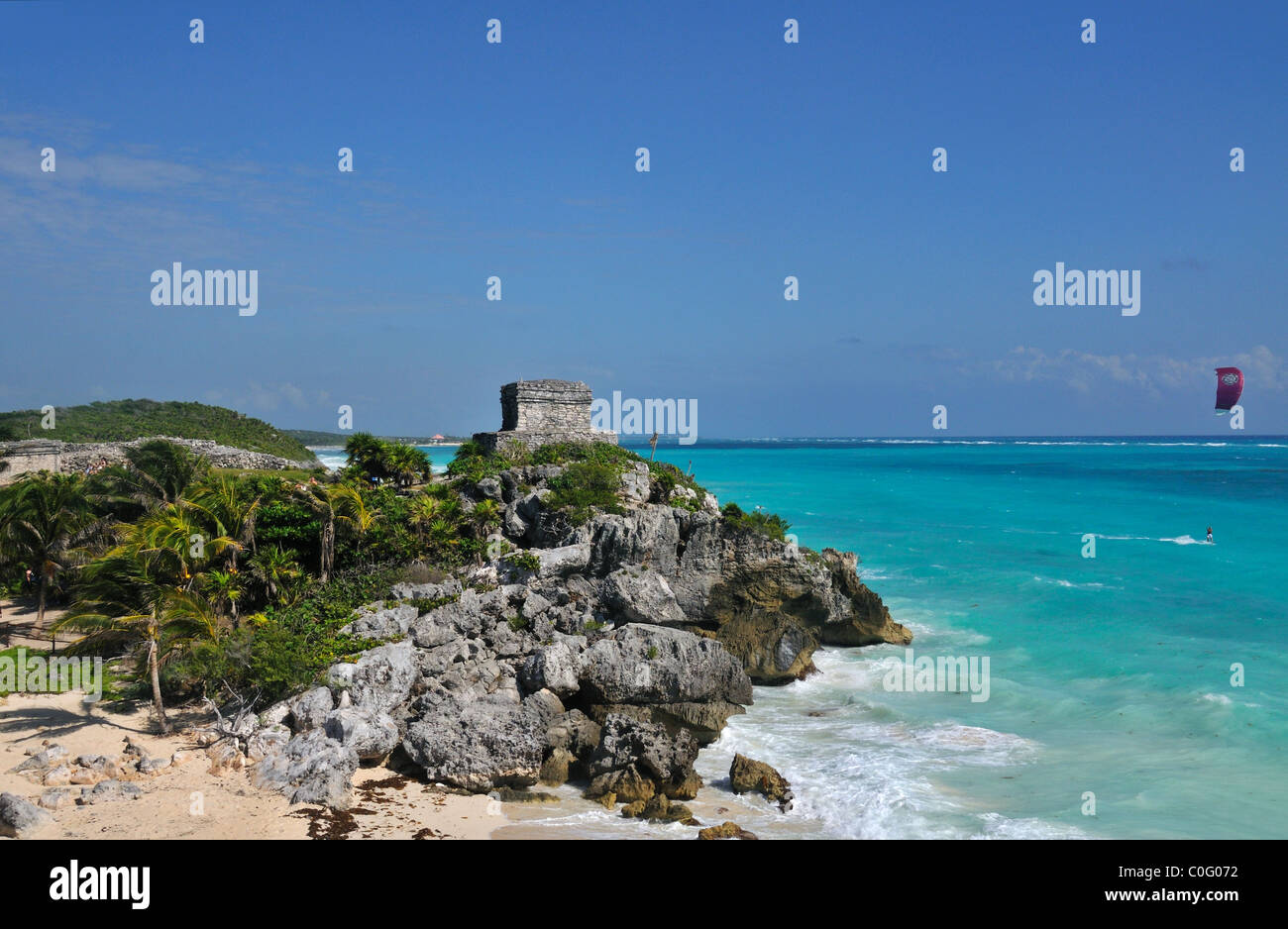 Ruins and beach at Tulum, Mexico Stock Photo - Alamy