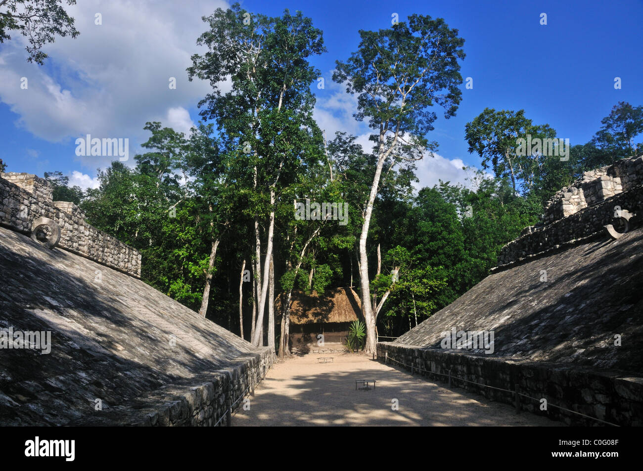 Ruins of ancient Mayan ball court at Coba Stock Photo - Alamy