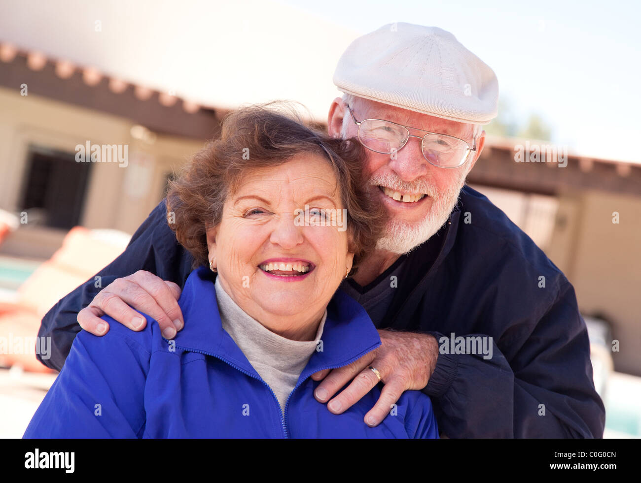 Happy Senior Adult Couple Enjoying Life Together Outdoors Stock Photo ...