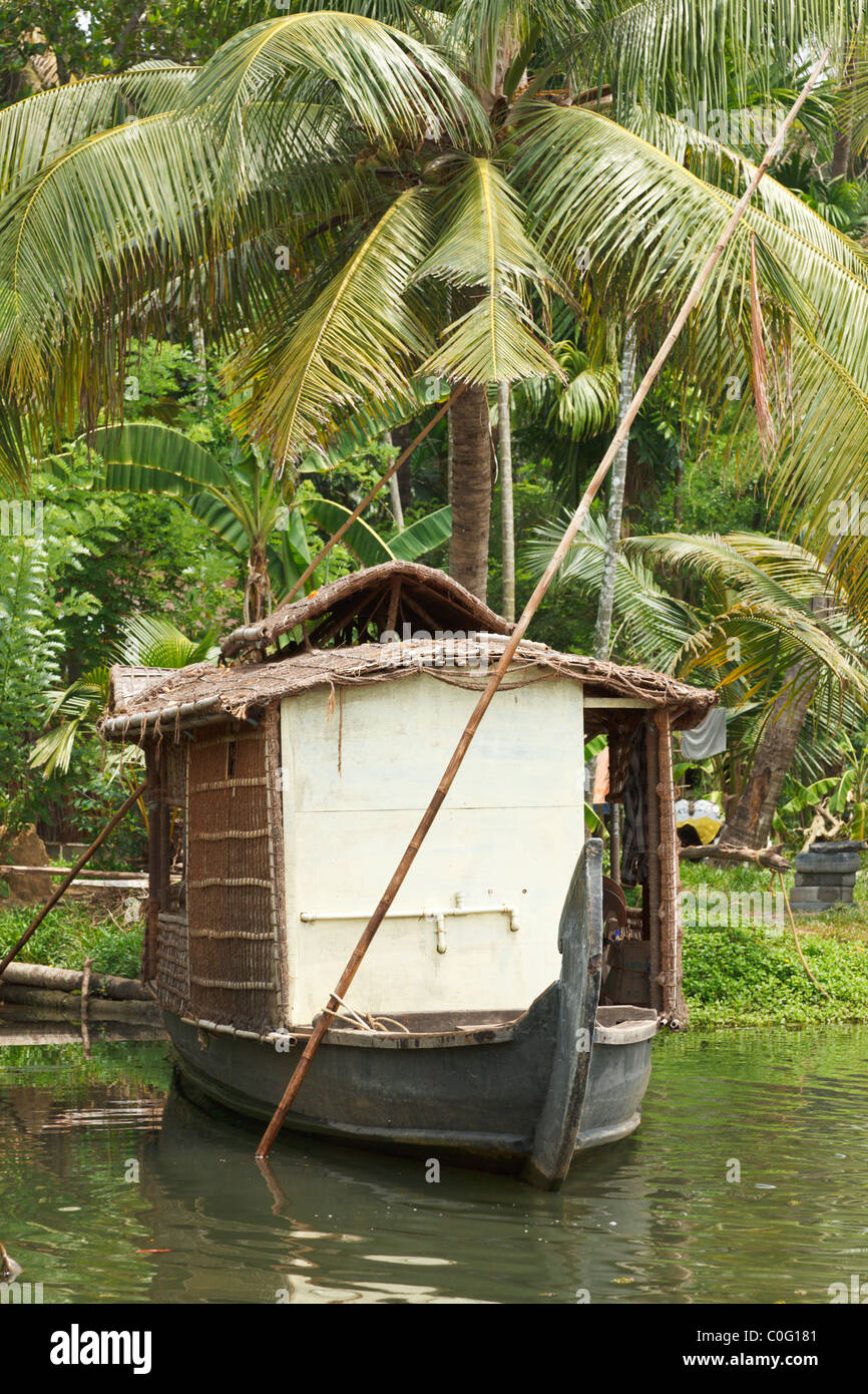 Traditional houseboat on Kerala backwaters. Kerala, India Stock Photo ...