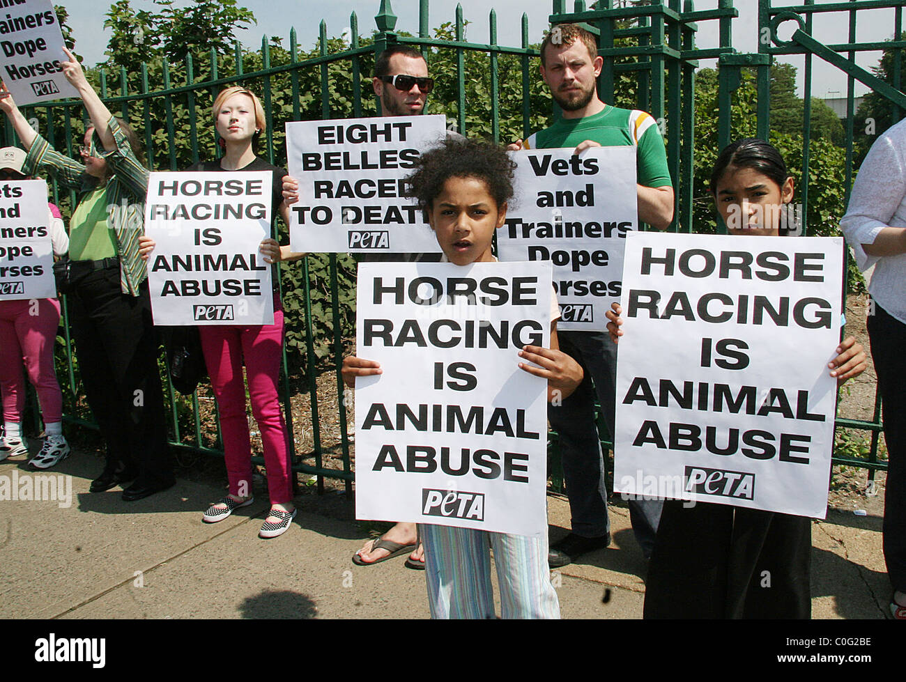 PETA Protesters Horse Racing at Belmont Park New York City, USA - 08.06 ...