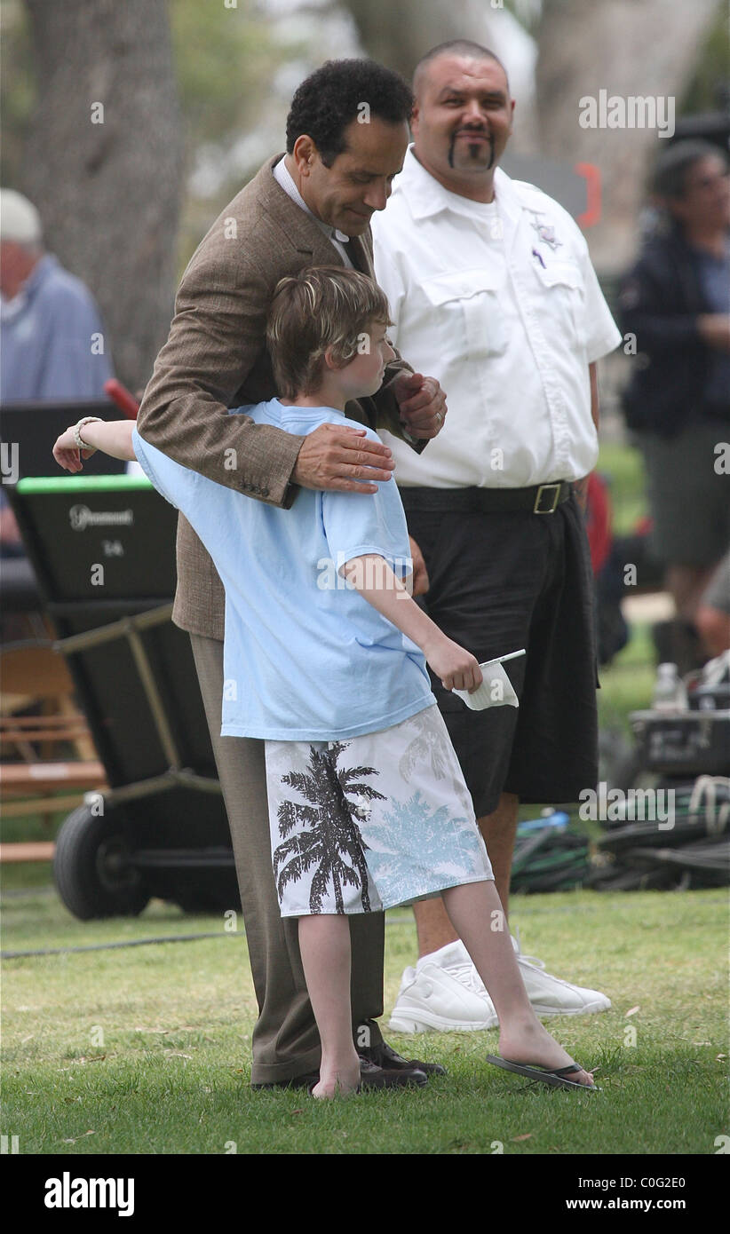 Tony Shalhoub enjoys a snack break while shooting the upcoming series ...