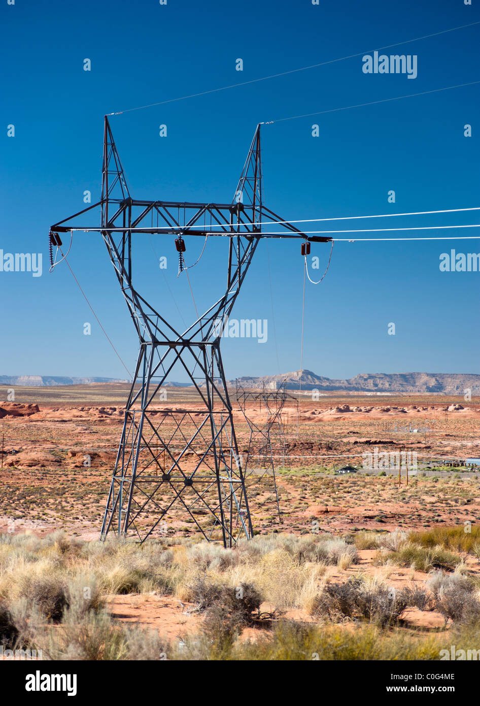 Desert Power Lines High Resolution Stock Photography and Images - Alamy