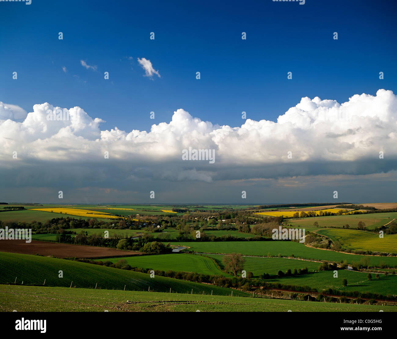 A view of Stapleford in the Wiltshire's Wylye Valley, taken from ...