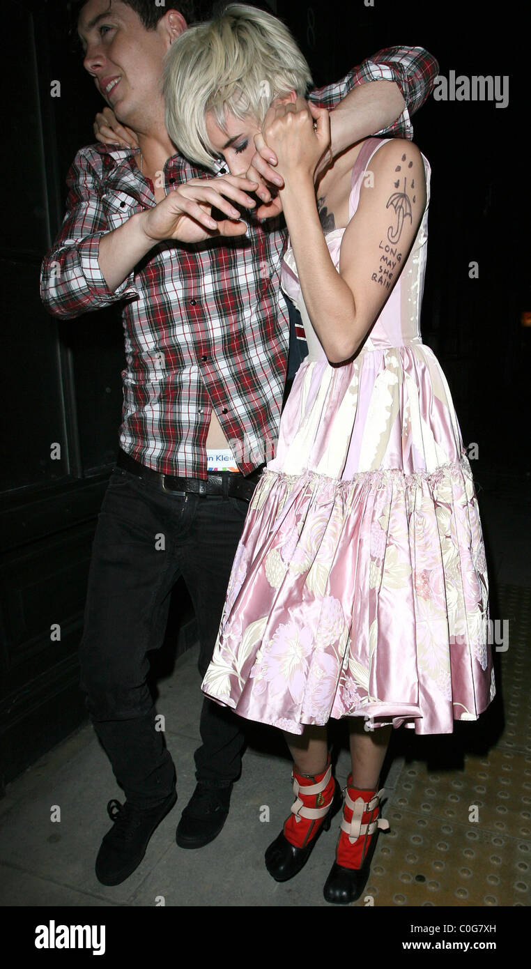 Agyness Deyn is escorted out of Punk nightclub and into a waiting taxi ...