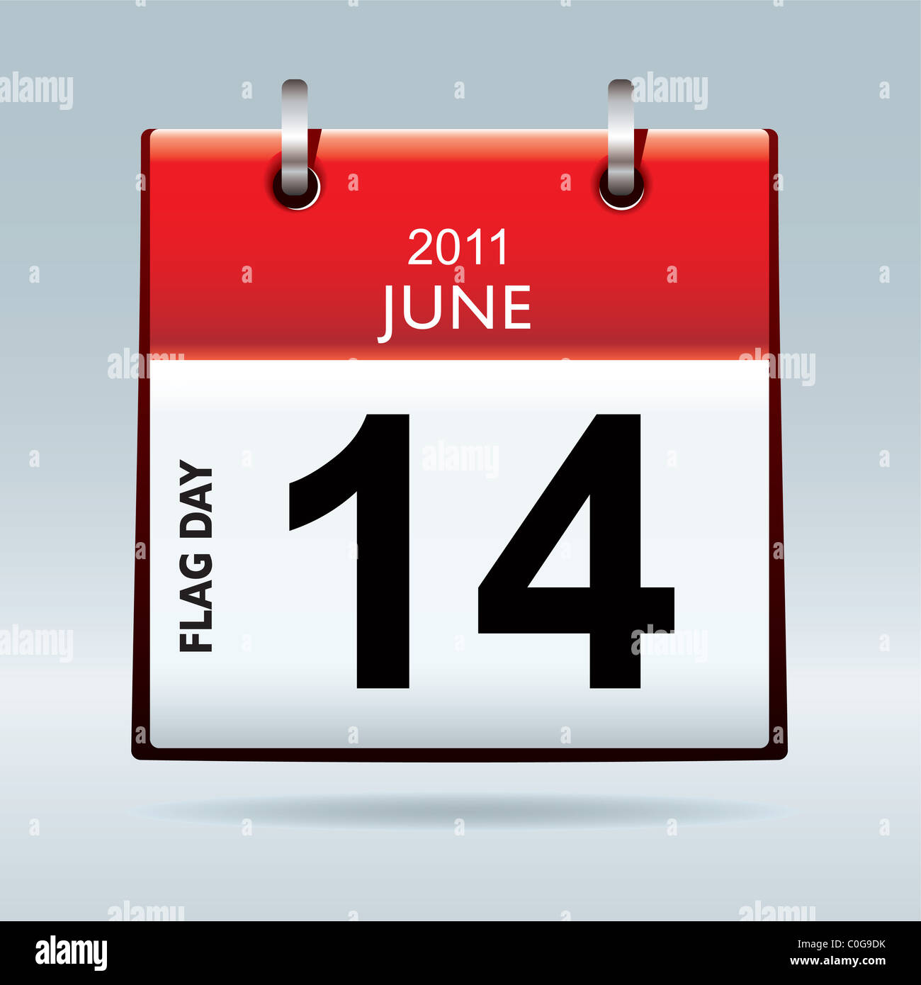 red top flag icon symbol with flag day date and blue background Stock ...