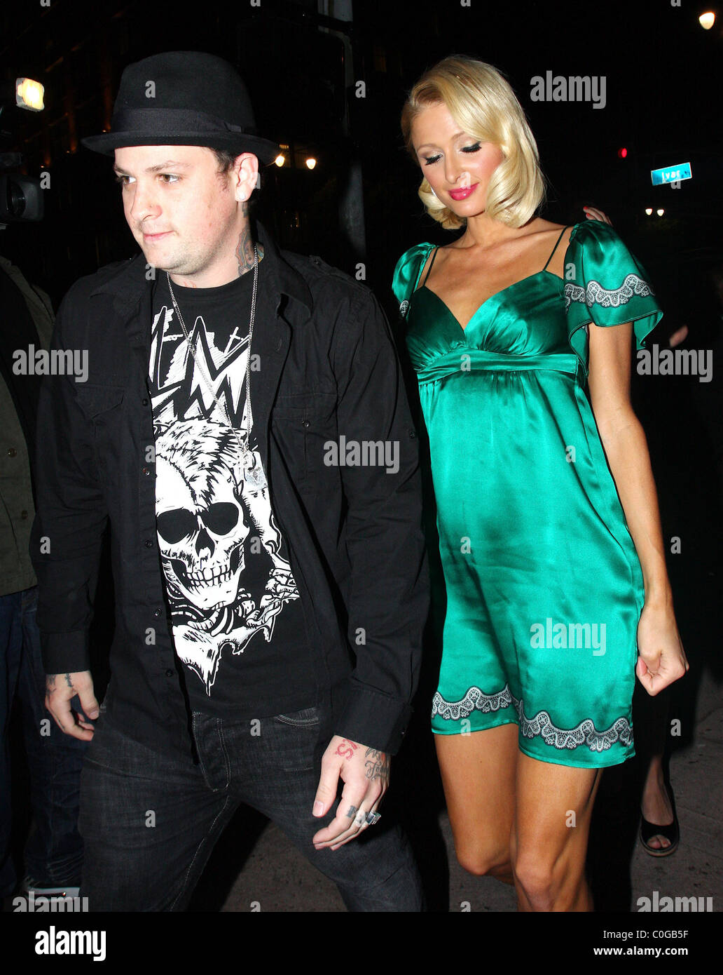 Benji Madden and Paris Hilton arriving at Eva Longoria Parker's ...