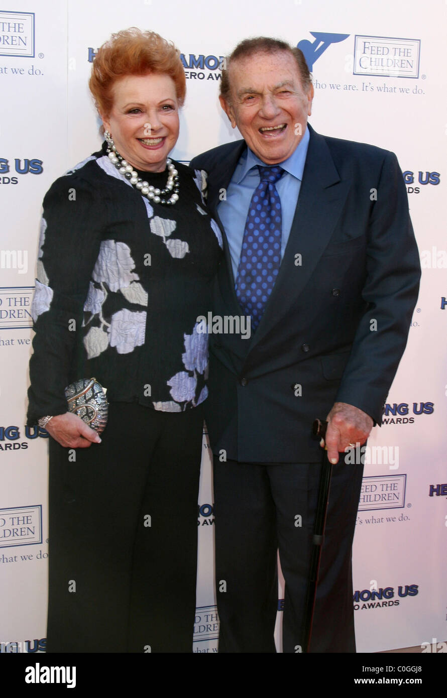 Jack Carter and his wife 2008 Hero Awards at the Universal Hilton Los ...