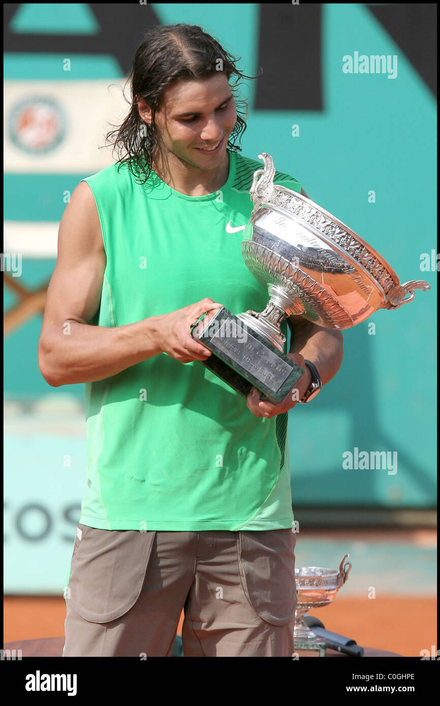 Rafael Nadal wins French open title at Roland Garros 2008 Paris France 08.06.08 Stock Photo Alamy