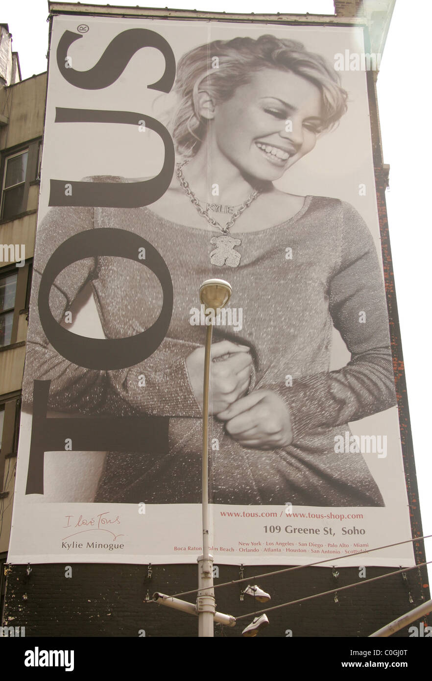 Huge billboard posters of Kylie Minogue, advertising jewelry firm 'Tous ...