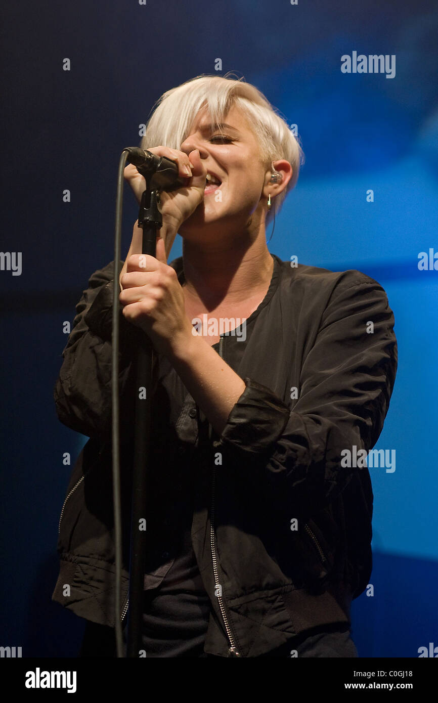 Swedish pop singer Robyn performing live in concert at the London ...