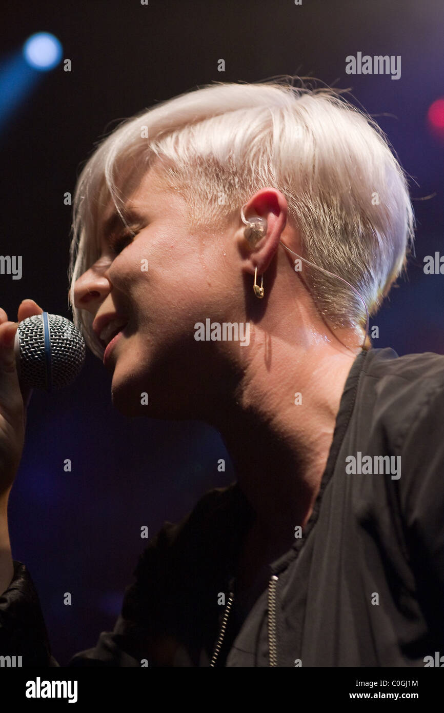 Swedish pop singer Robyn performing live in concert at the London ...