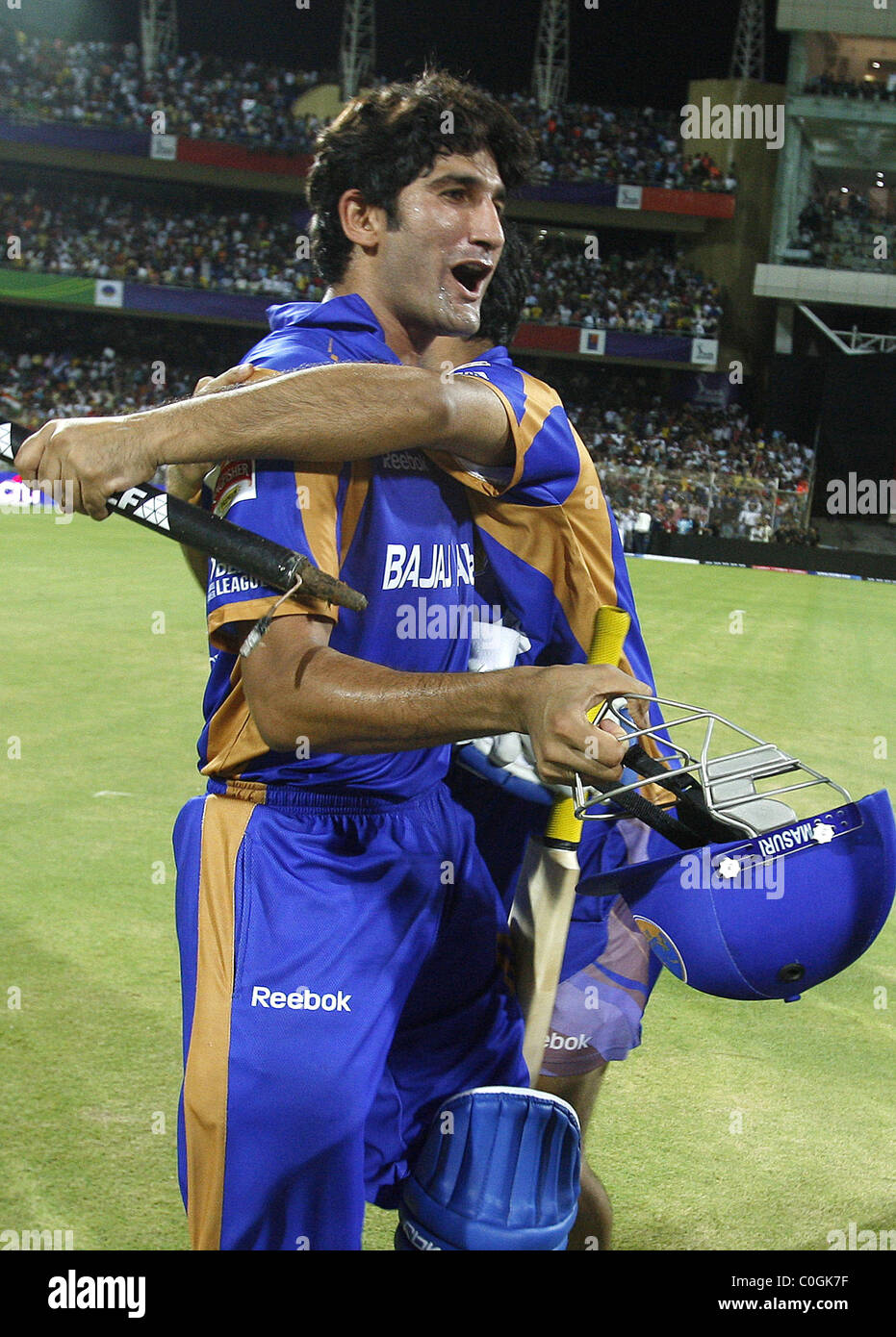 Sohail Tanvir of the Rajasthan Royals celebrates during the match ...