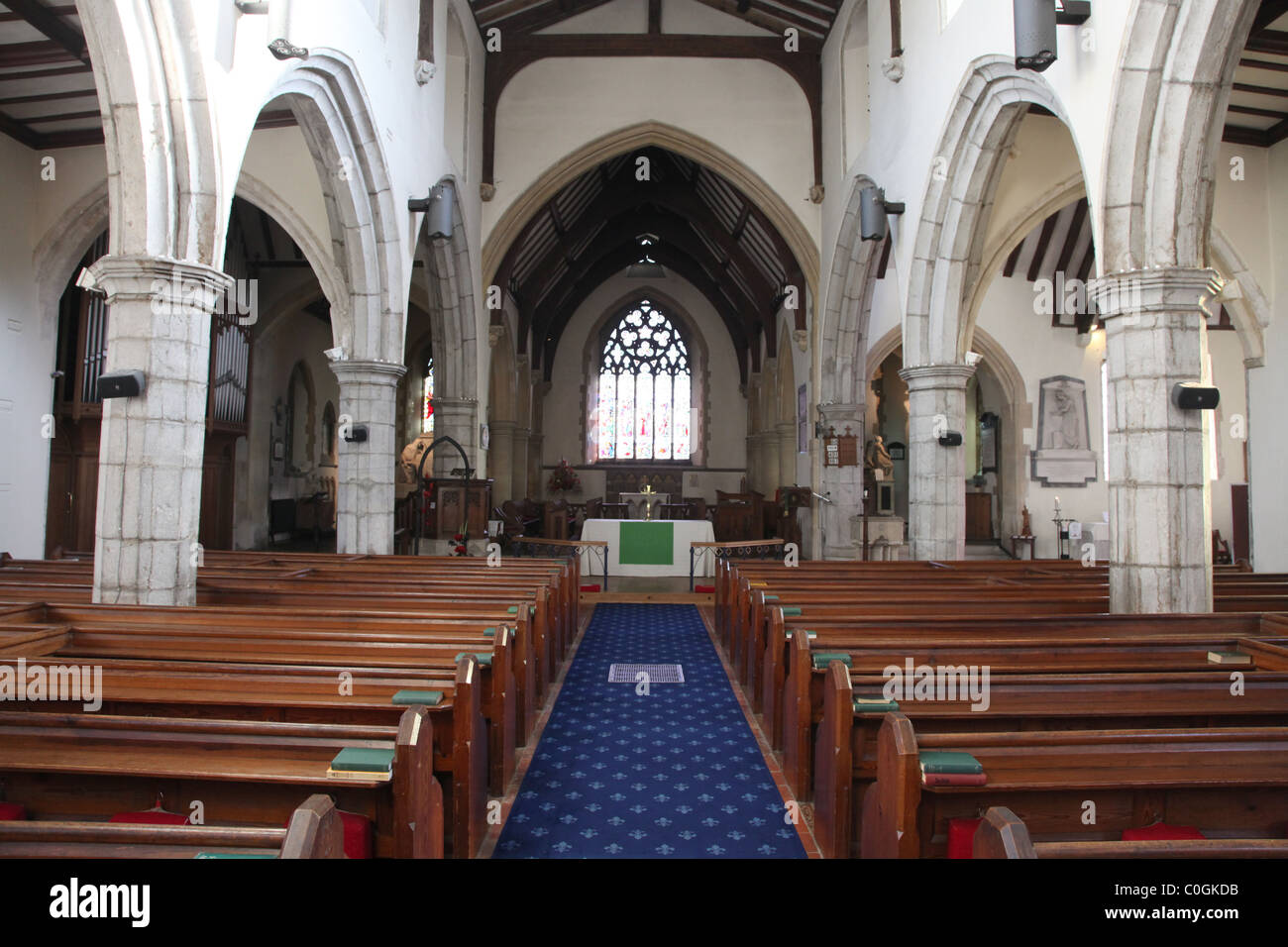 Interior of the Parish Church of St Mary's Chilham, Kent, UK Stock ...