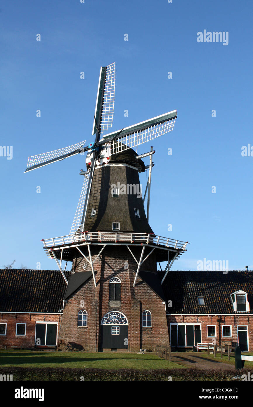 Oil and corn mill in Roderwolde in the Netherlands in Europe Stock ...