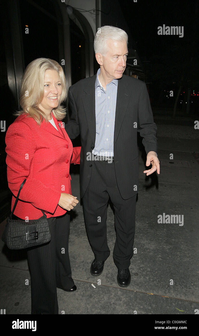 Former California Governor Grey Davis and his wife arriving at Madeo ...