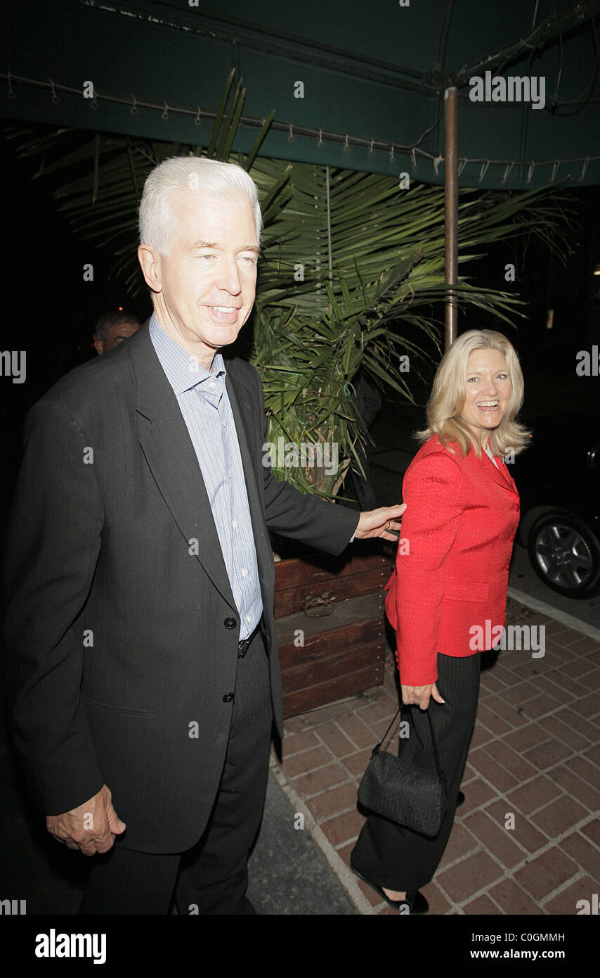 Former California Governor Grey Davis and his wife arriving at Madeo ...