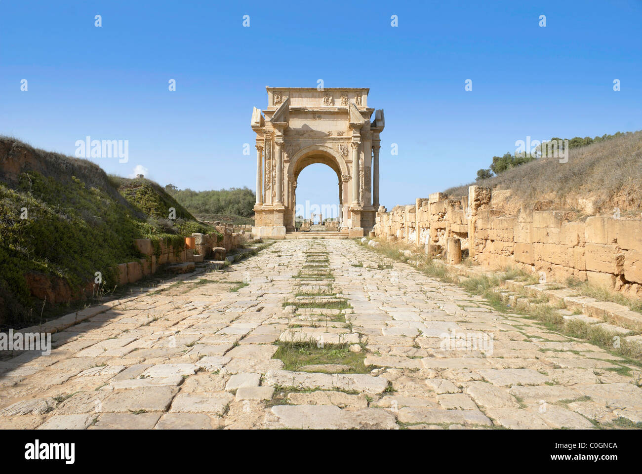 Arch of Septimius Severus Leptis Magna, Libya. World heritage UNESCO ...