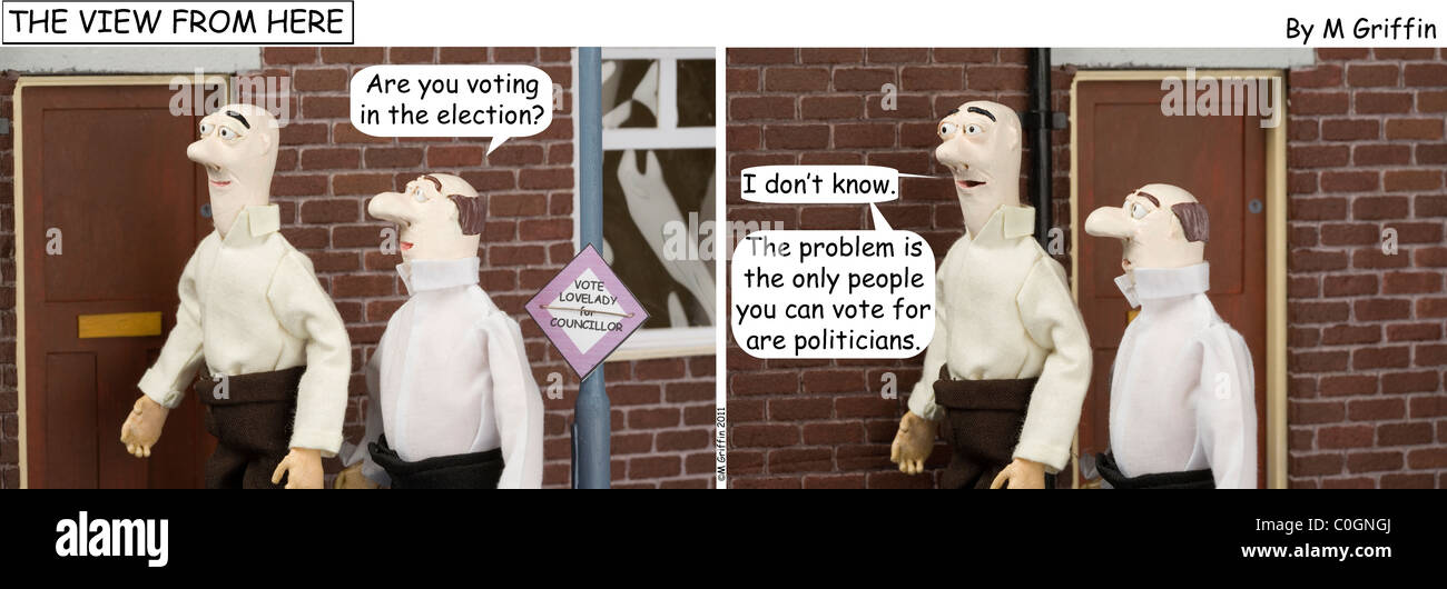 Cartoon strip, The view from here Stock Photo - Alamy