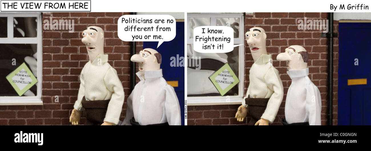 Cartoon strip, The view from here Stock Photo - Alamy