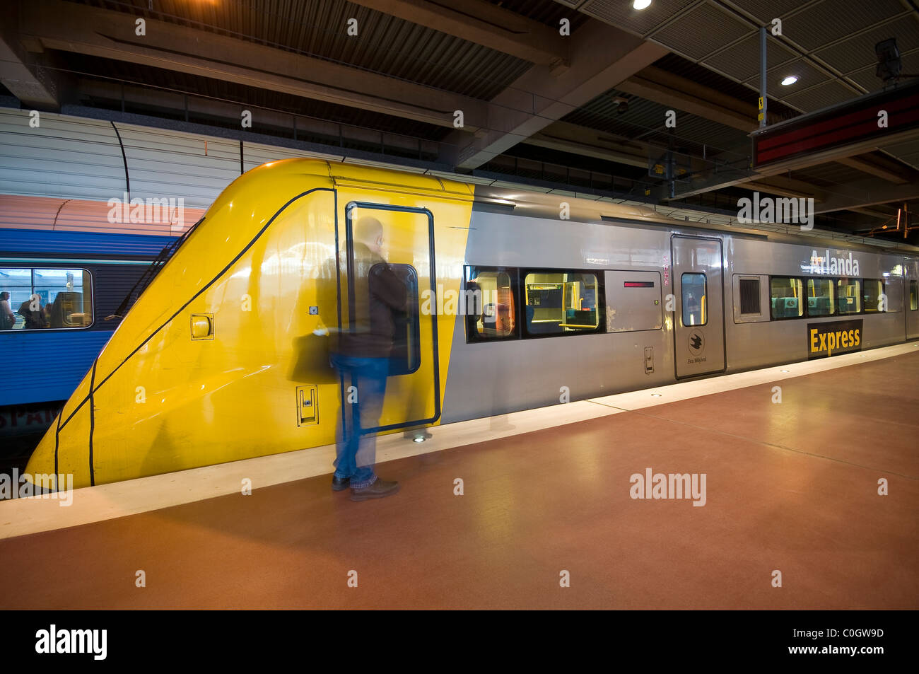 Arlanda Express high speed train waiting to depart from Stockholm ...