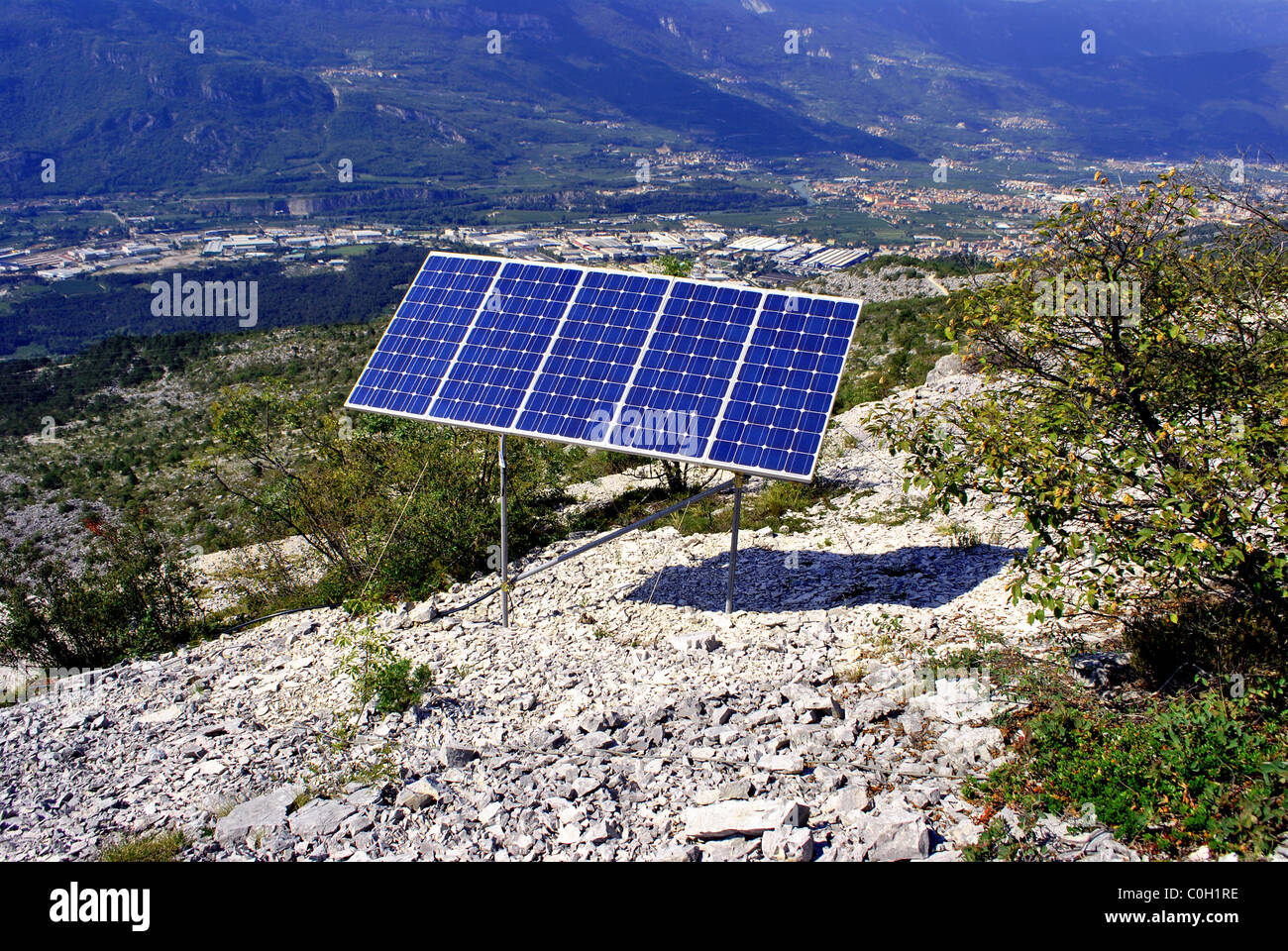 solar panels to produce electricity, green economy Stock Photo - Alamy