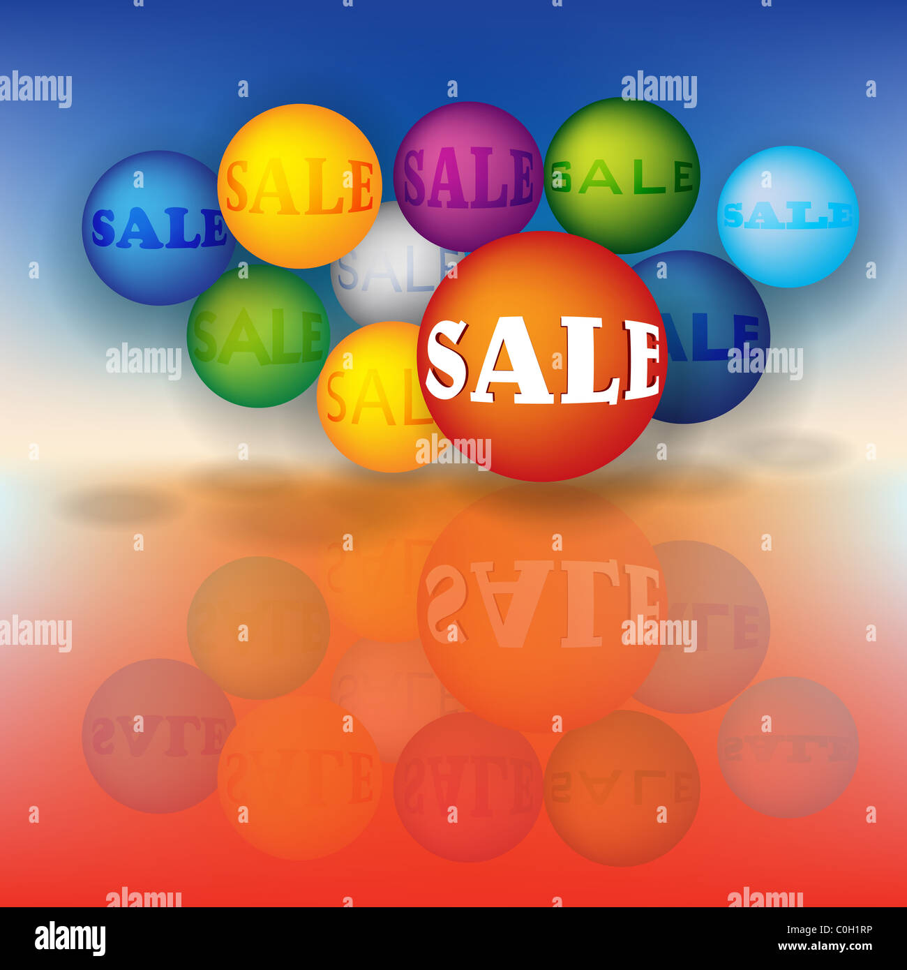 abstract business background with color balls and sign sale Stock Photo ...