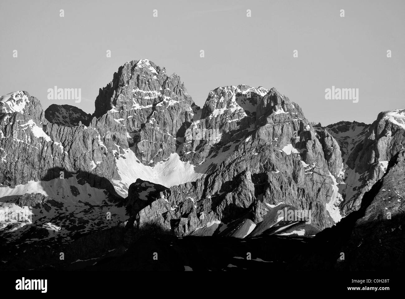 Alps and fields Black and White Stock Photos & Images - Alamy