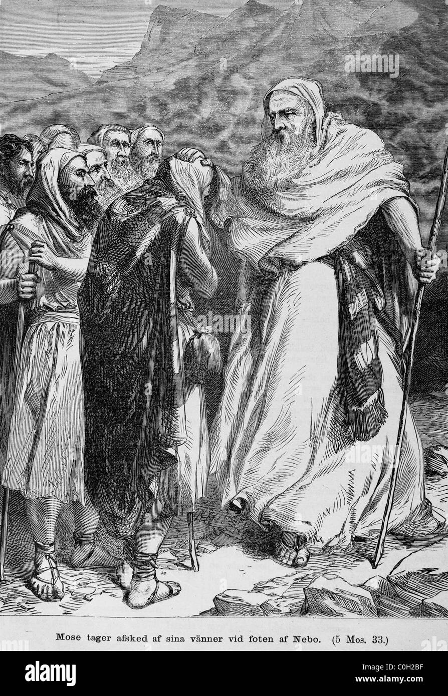 Moses takes goodbye of his friends at the foot of Nebo Stock Photo - Alamy
