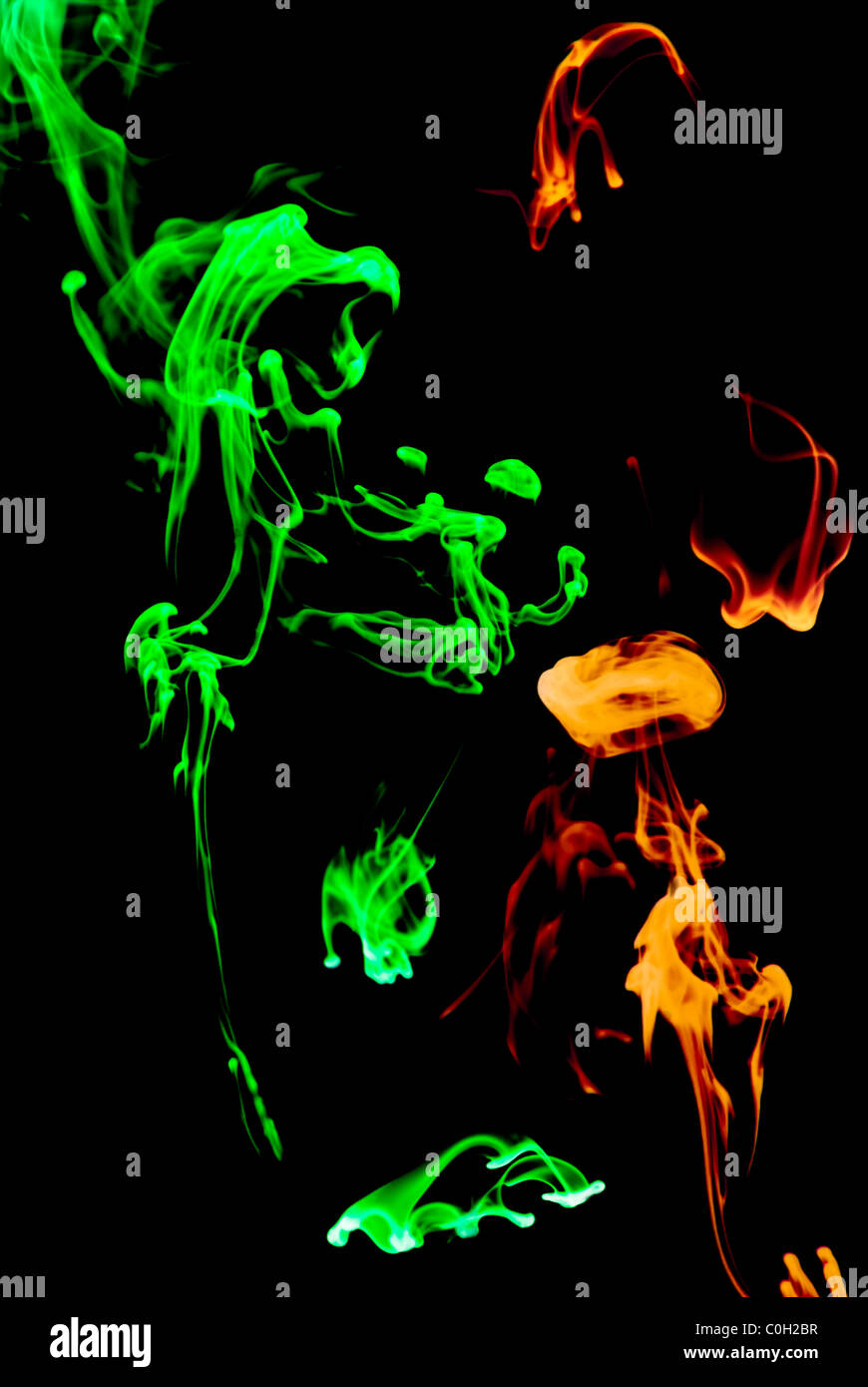 Abstract ink background flow in water on a black background Stock Photo ...