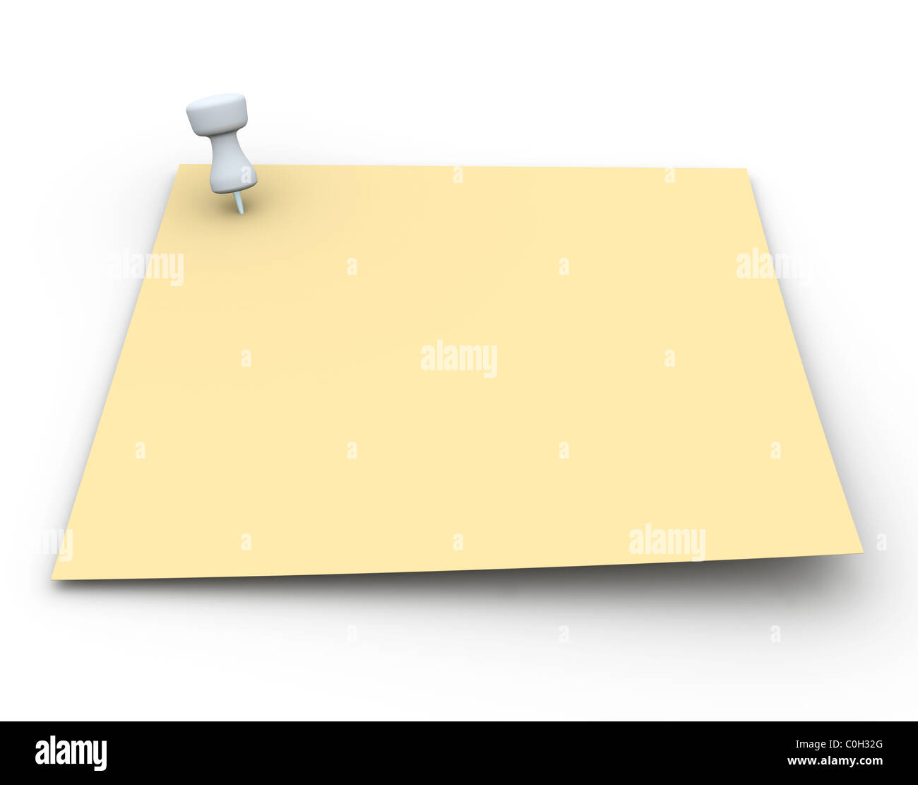 Blank pinned note. Isolated on white Stock Photo - Alamy