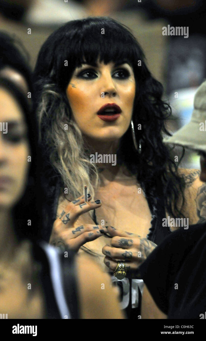 Tattoo artist Kat Von D in the audience on the opening night of the ...