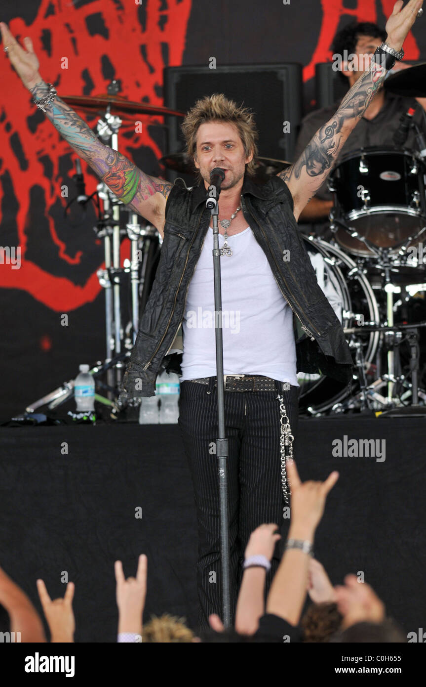 Singer James Michael of Sixx A.M. performing on the opening night of ...