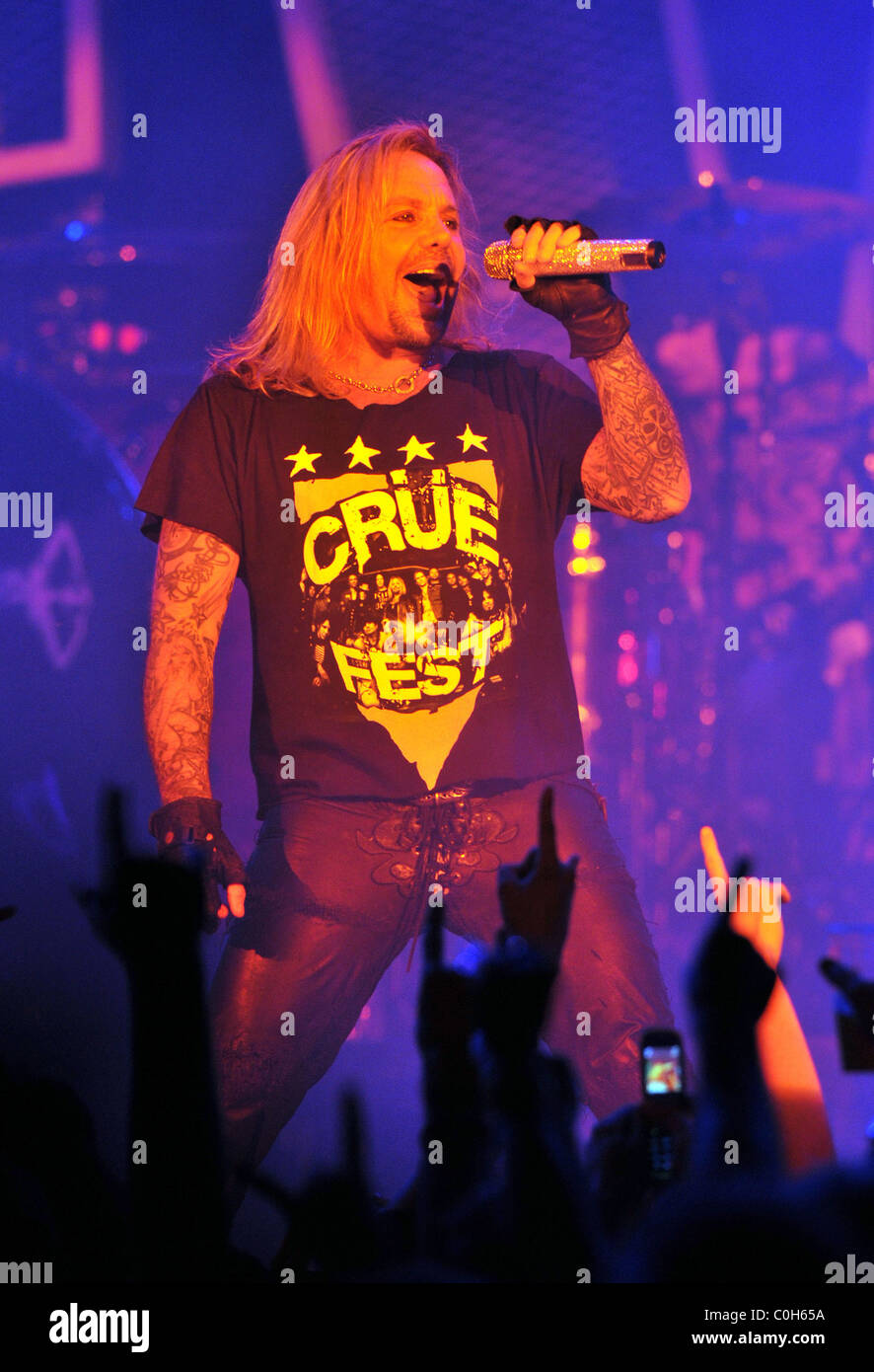 Singer Vince Neil of Motley Crue performing on the opening night of the ...