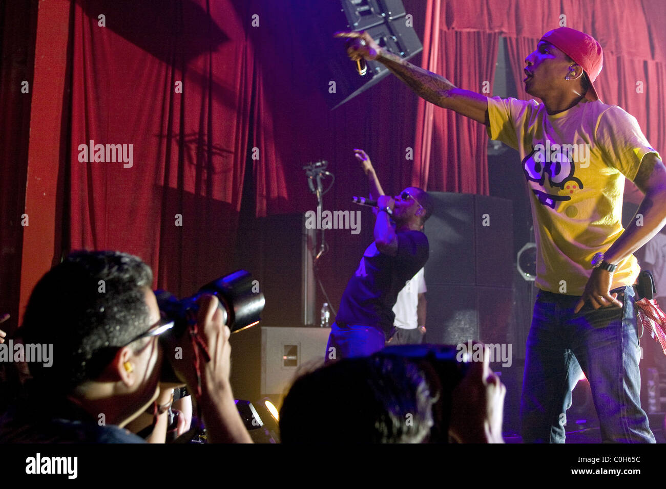Pharrell Williams and Shae Haley of N.E.R.D. performing at the iTunes ...
