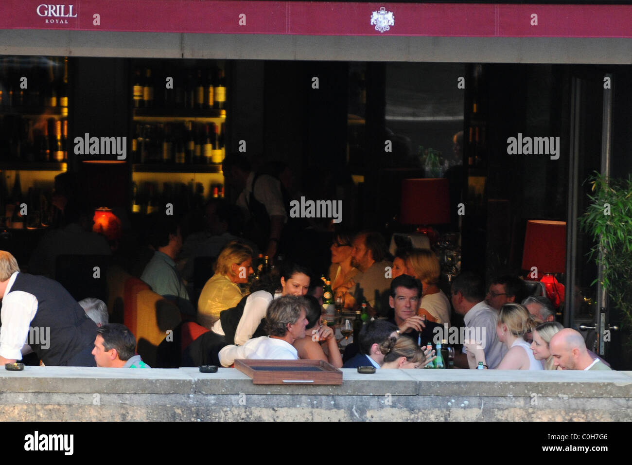 Pierce Brosnan having dinner with friends at Grill Royal restaurant ...