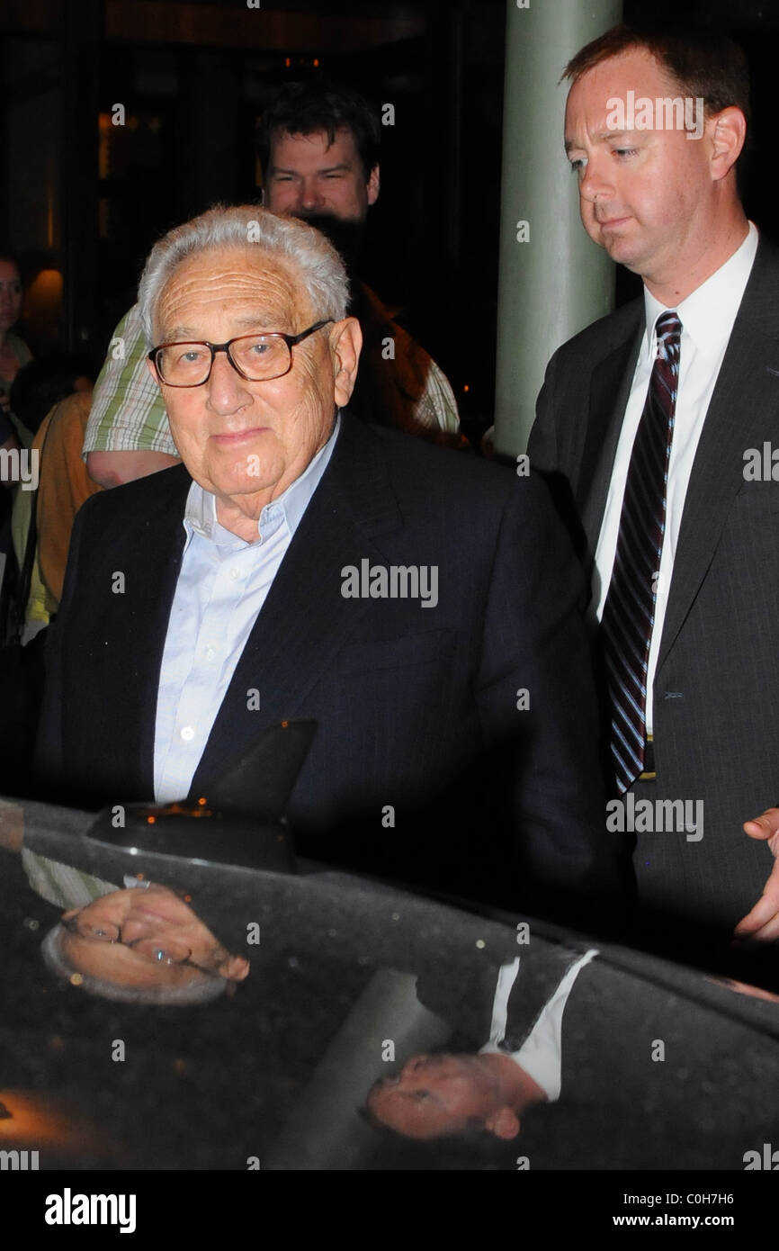 Henry Kissinger leaving Borchardt restaurant around 1am in the morning ...